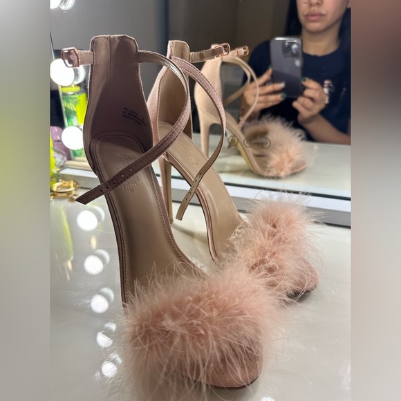 Shoes | Fluffy Pink Heels | Poshmark